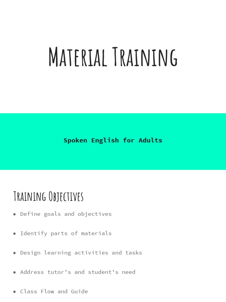 Spoken English For Adult Course | PDF | English Language | Cognitive ...