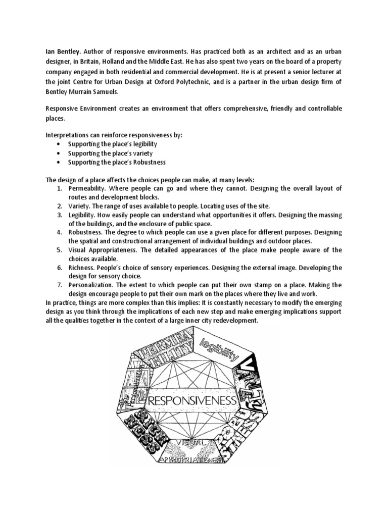 Ian Bentley. Author of Responsive Environments. Has Practiced Both As ...