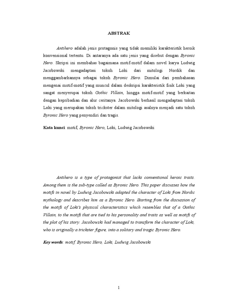 Motif Tokoh Loki Sebagain Byronic Hero Dalam Roman "Loki" Karya Ludwig ...