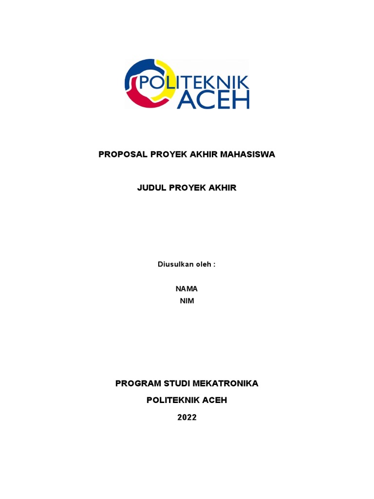 Format Proposal Proyek Akhir Mahasiswa Mekatronika - Politeknik Aceh | PDF