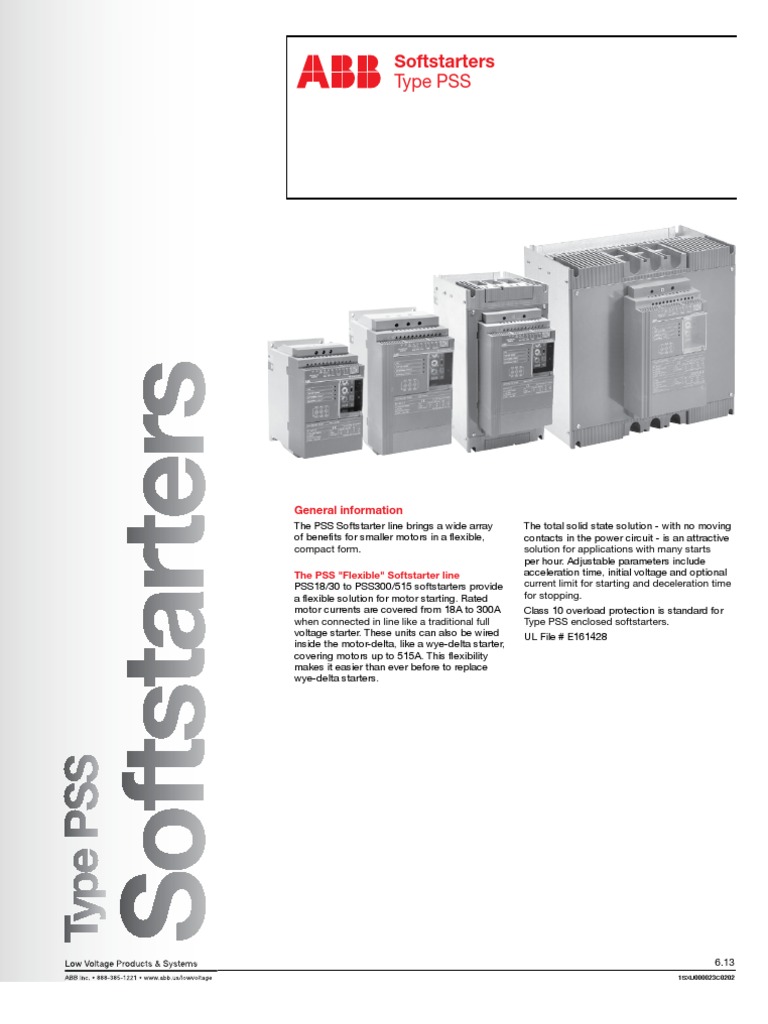 ABB Soft Starter PSS Upto300A | PDF | Fuse (Electrical) | Relay