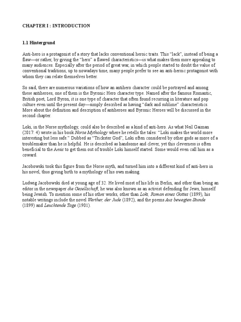 The Motif of Loki's Character As A Byronic Hero in The Novel "Loki" by ...