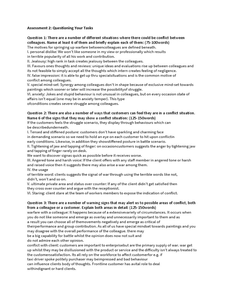 Assessment 2 Questioning Your Tasks | PDF | Expert | Creativity