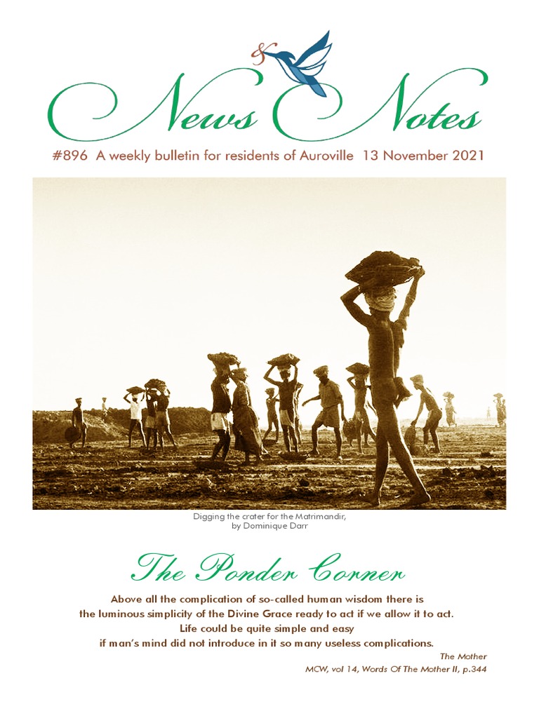 The Ponder Corner: Digging The Crater For The Matrimandir, by Dominique ...