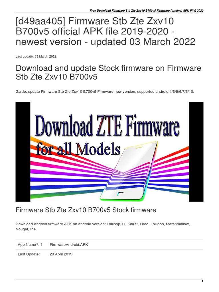 Firmware STB Zte Zxv10 b700v5 | PDF