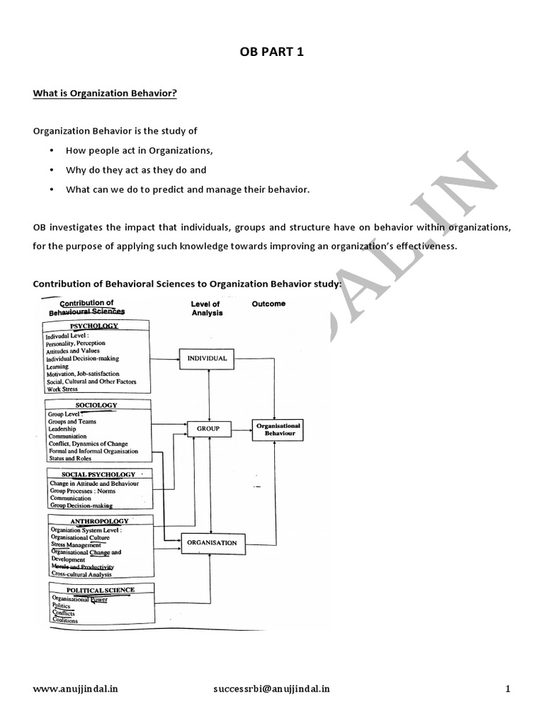 Introduction to Organizational Behavior | PDF | Organizational Behavior ...
