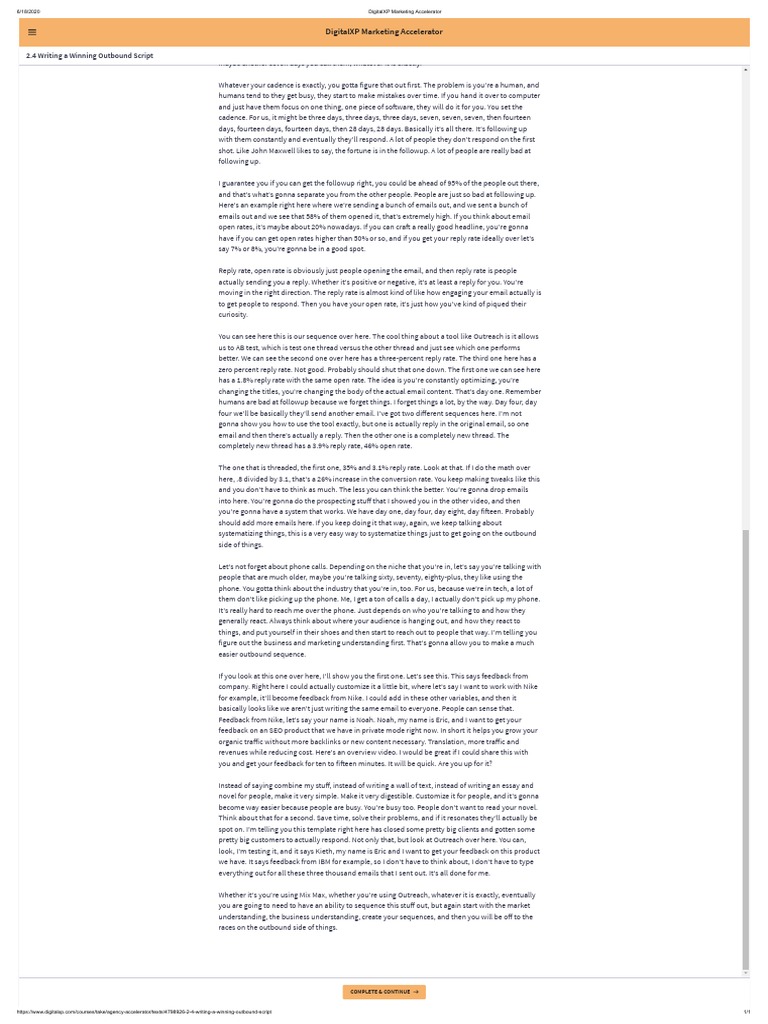 2.4 Writing A Winning Outbound Script | PDF