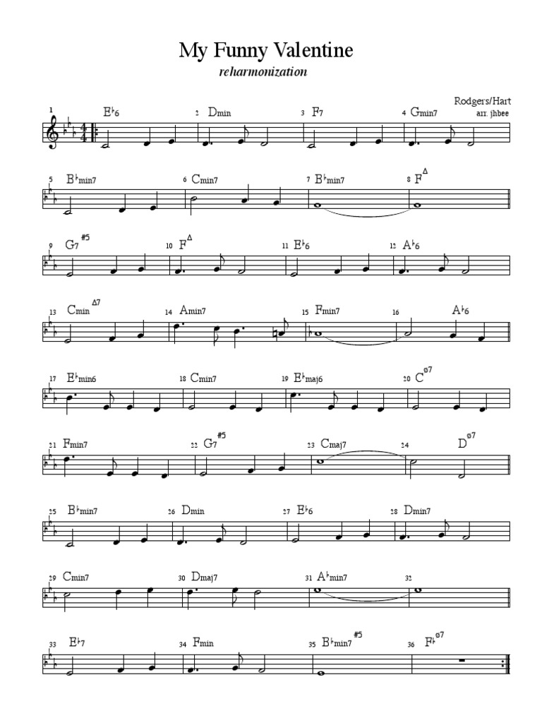 My Funny Valentine - Reharmonization | PDF