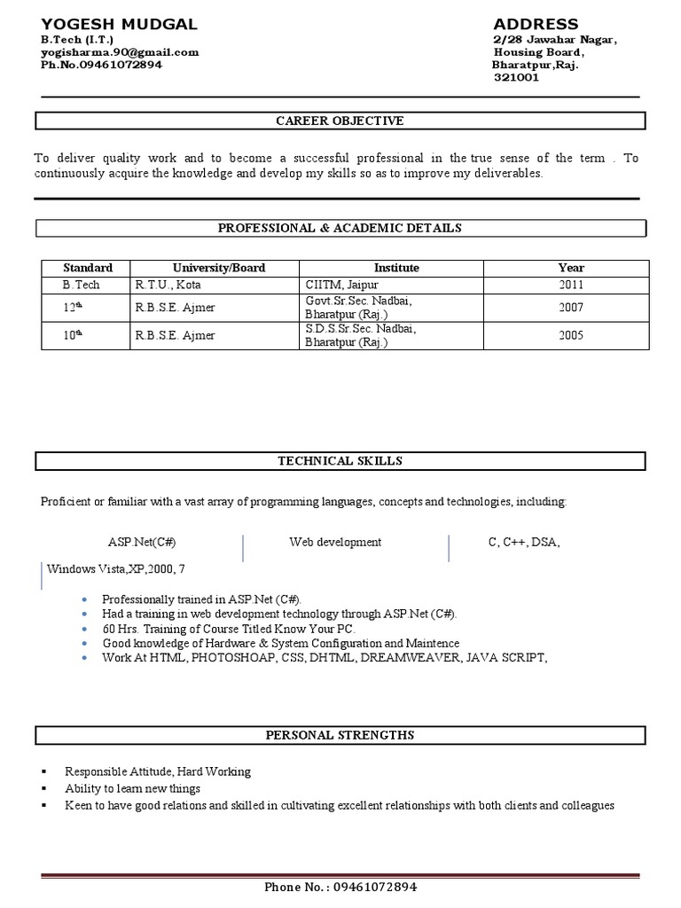 Yogesh Resume | PDF | Dynamic Html | C Sharp (Programming Language)