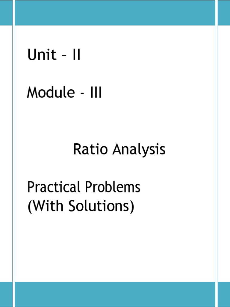 Ratio Analysis: Problems & Solutions | PDF | Equity (Finance) | Revenue