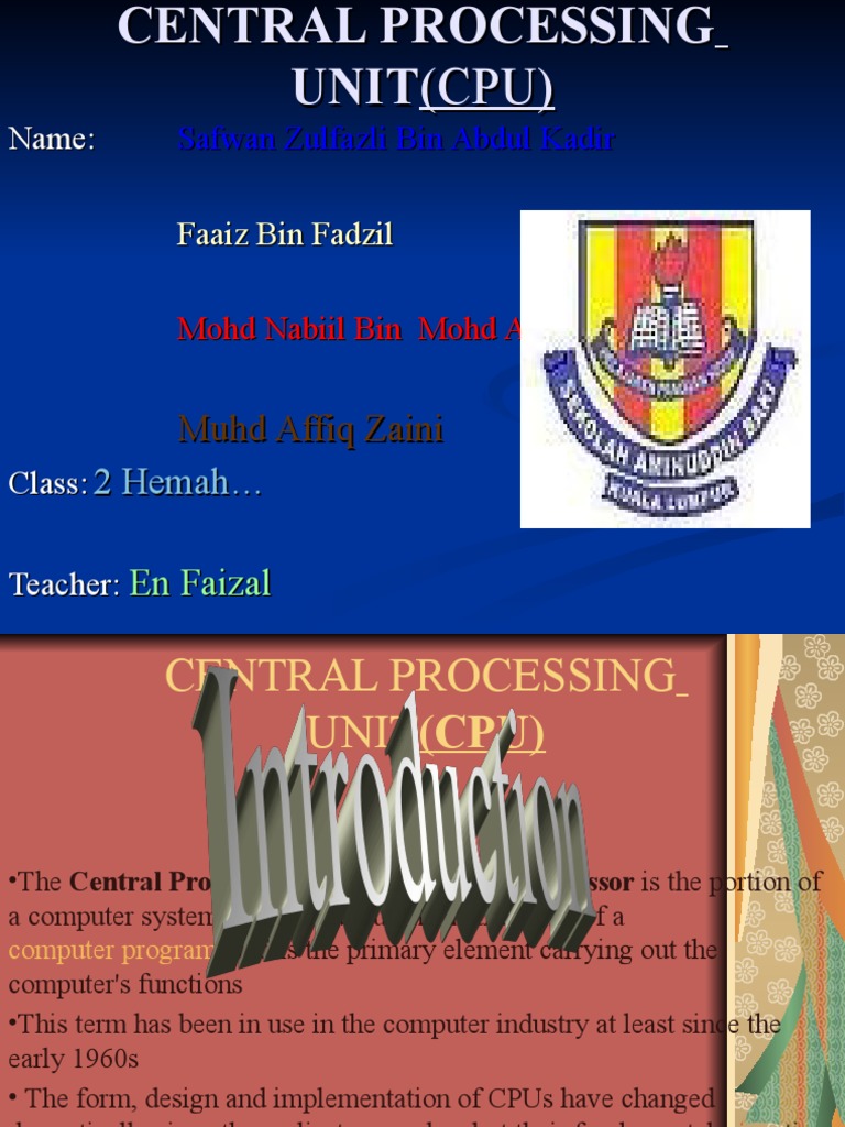 Muhd Affiq Zaini 2 Hemah en Faizal | PDF | Central Processing Unit | Multi Core Processor