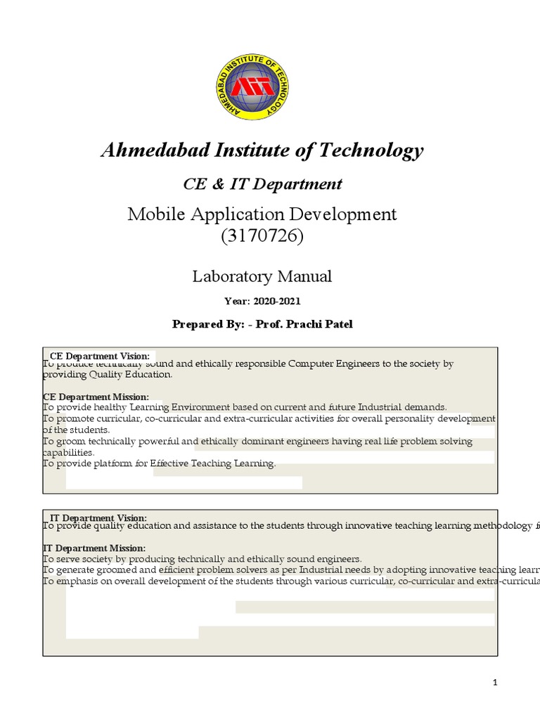 MAD - Lab-Manual - Final - 10 | PDF | Android (Operating System) | Menu ...