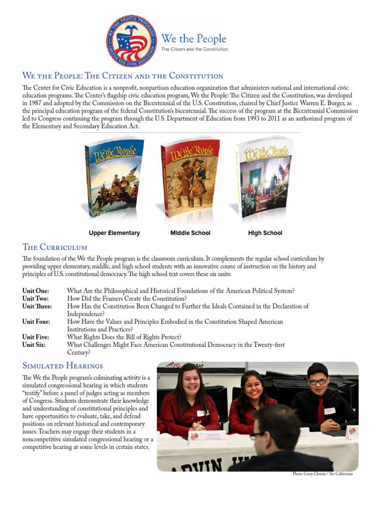 We The People Overview | PDF | Teachers | Schools