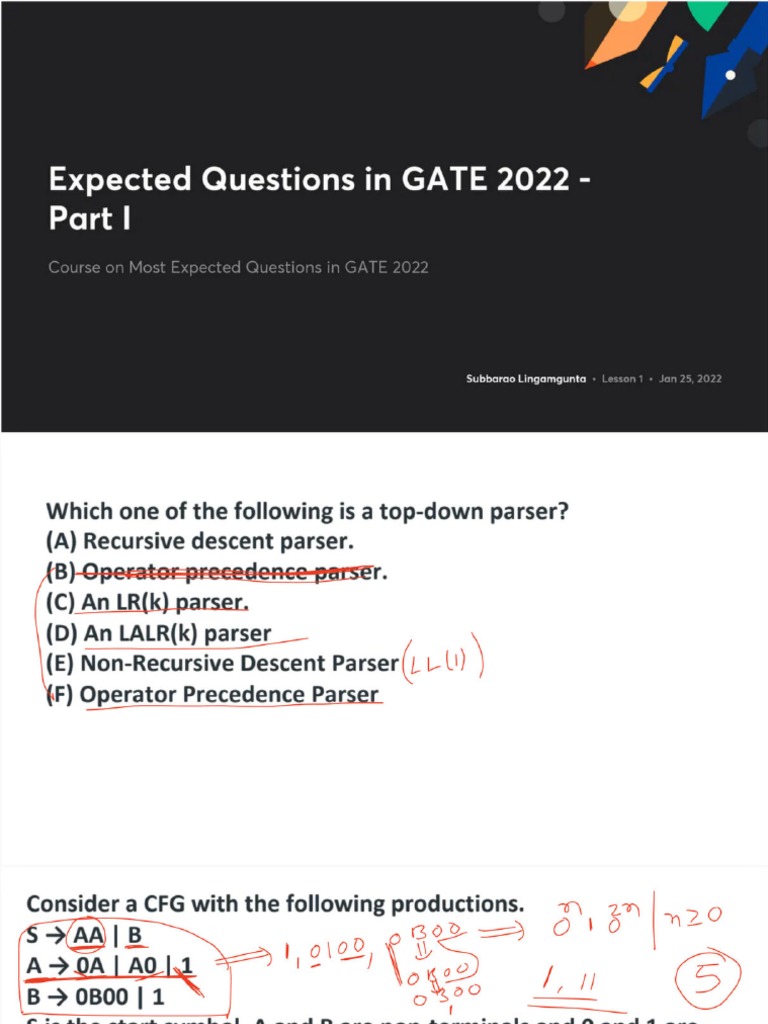 Expected Questions in GATE 2022 Part I With Anno | PDF