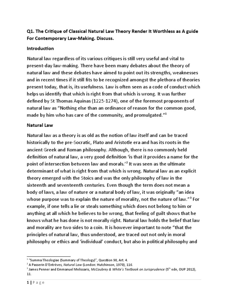 The Critique of Classical Natural Law T | PDF | Natural Law | Jurisprudence