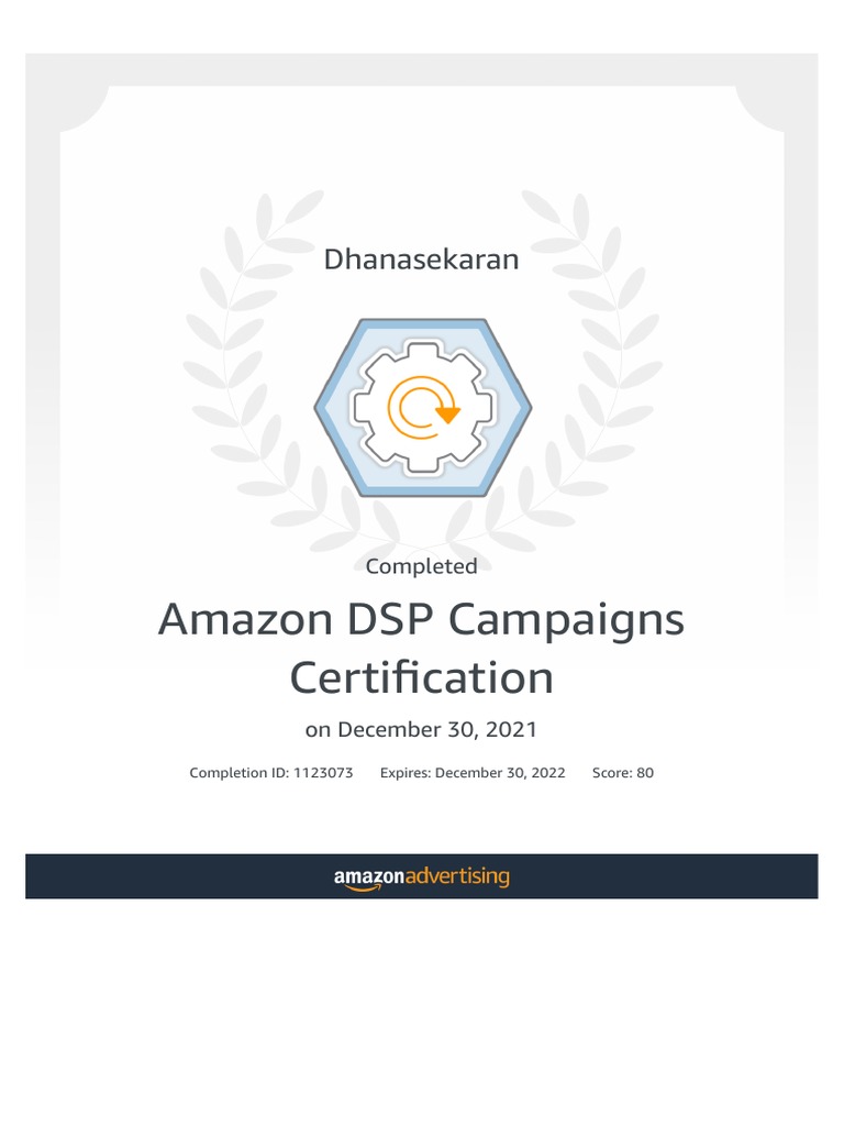 Amazon DSP Certification: Learning Console | PDF
