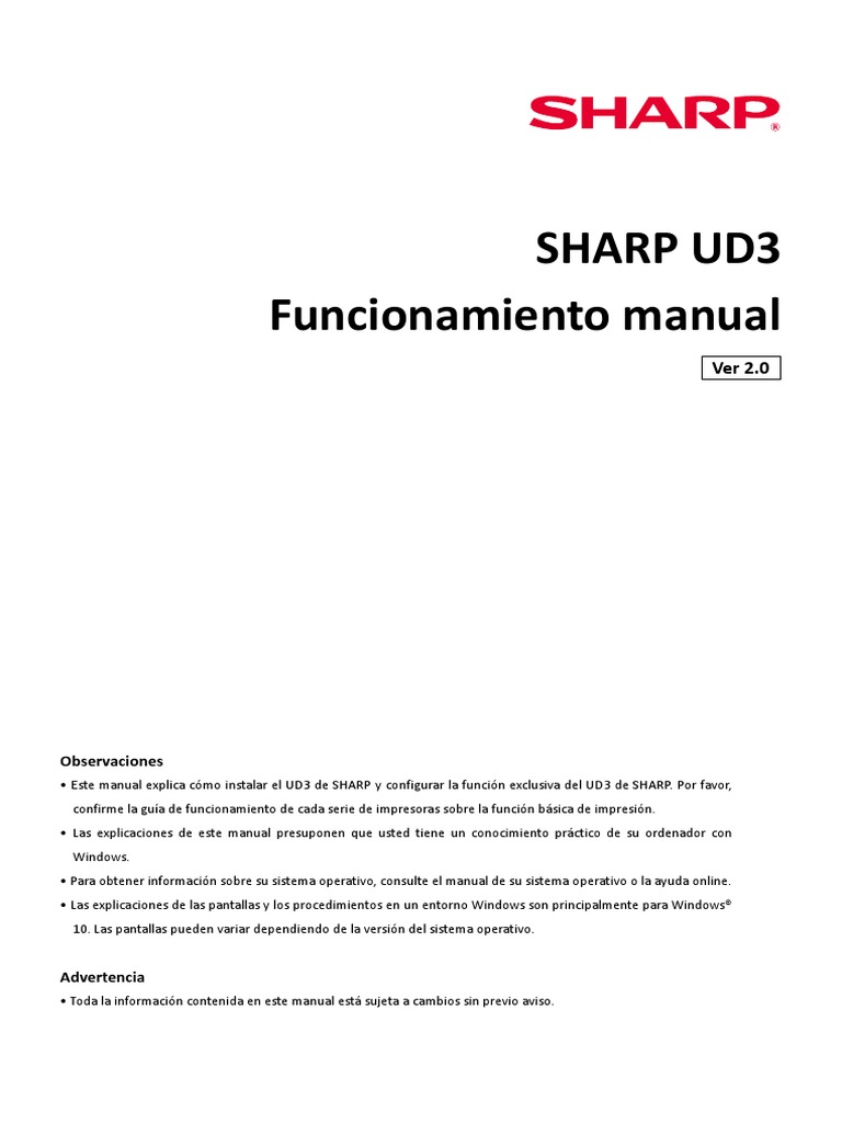 Sharp Ud3 Funcionamiento Manual: Observaciones | PDF | Computer Science ...