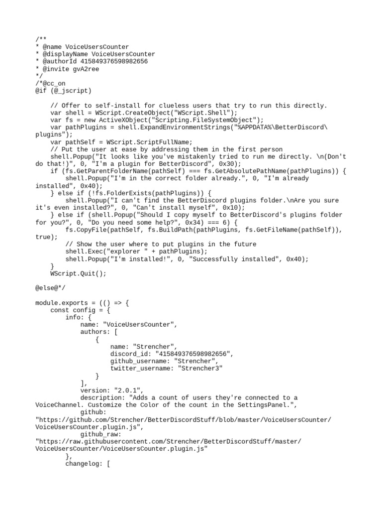 VoiceUsersCounter Plugin Js | Download Free PDF | Software Engineering ...