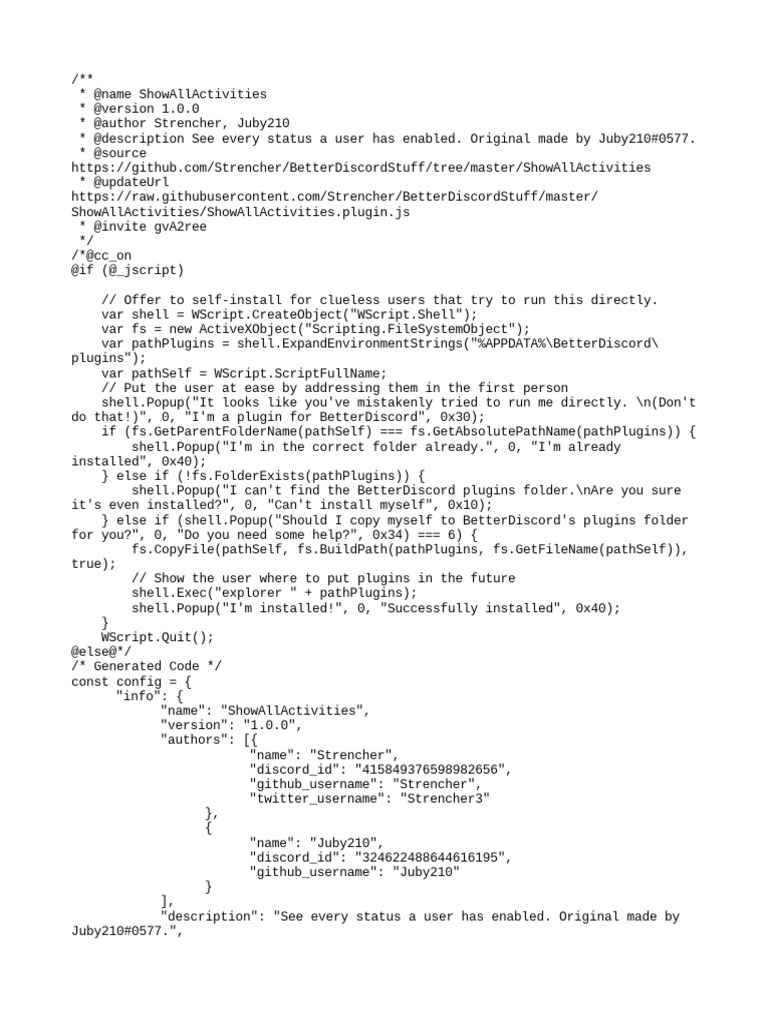 ShowAllActivities Plugin Js | PDF | Computing | Programming Paradigms