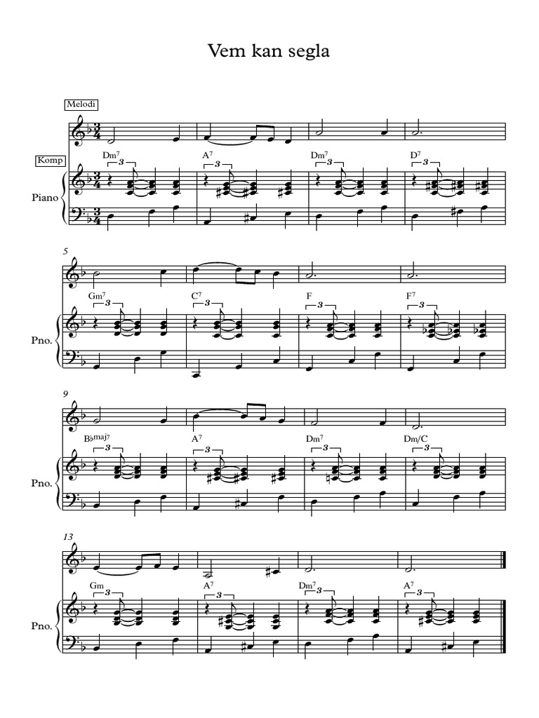 Vem Kan Segla - Full Score | PDF