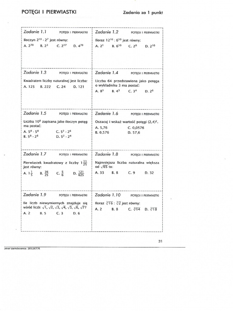 Potegi I Pierwiastki | PDF