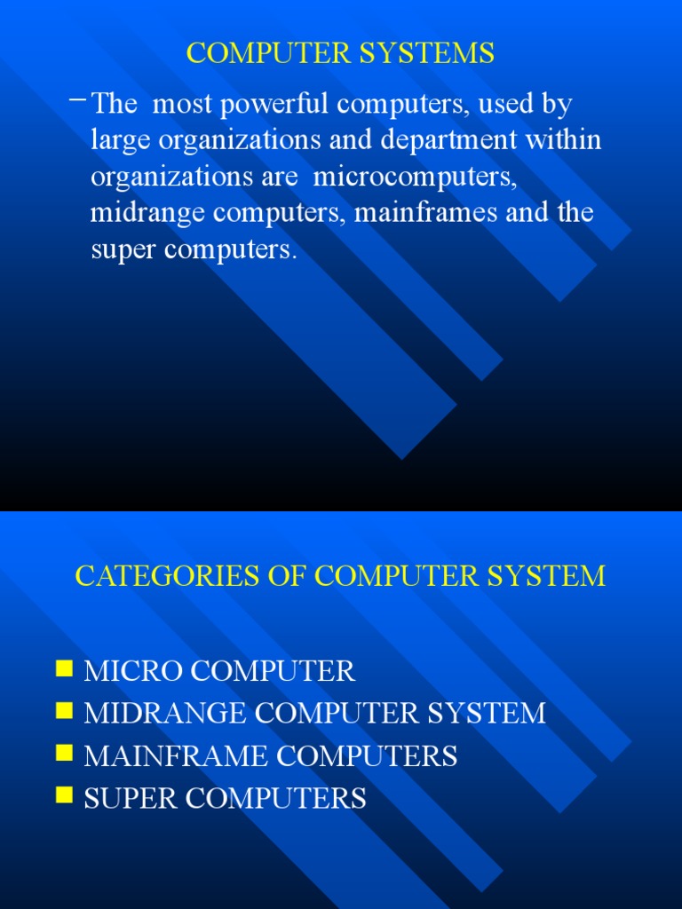 Clasification of Computers | PDF | Microcomputers | Mainframe Computer