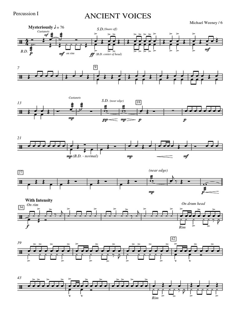 Ancient Voices - 15 Percussion I | PDF