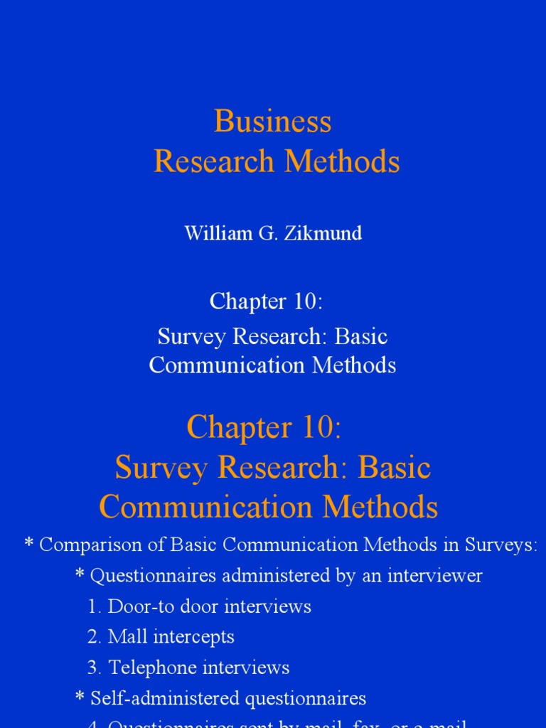Chapter 10 2 Descargar Gratis Pdf Survey Methodology Questionnaire 2107