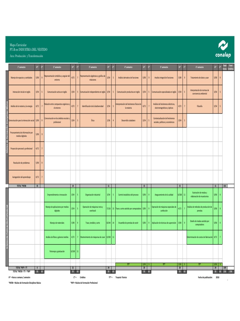 Mapa Curricular Industria Del Vestido | PDF | Comunicación | Importar