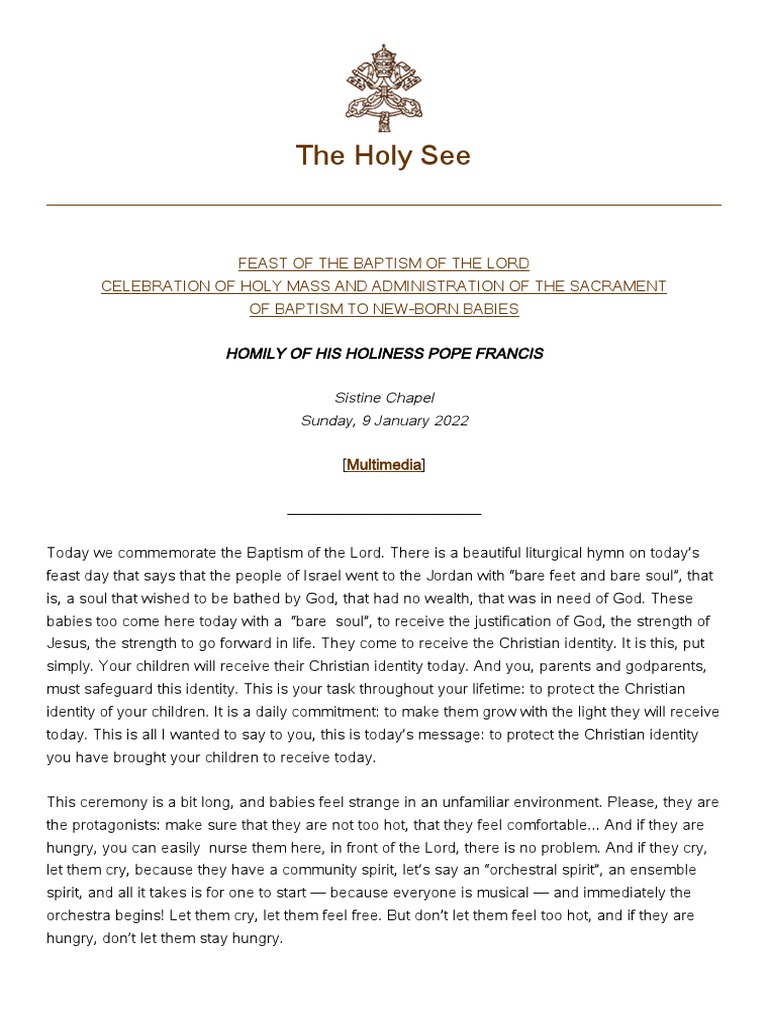 Feast of The Baptism of The Lord | PDF | Baptism | Christian ...