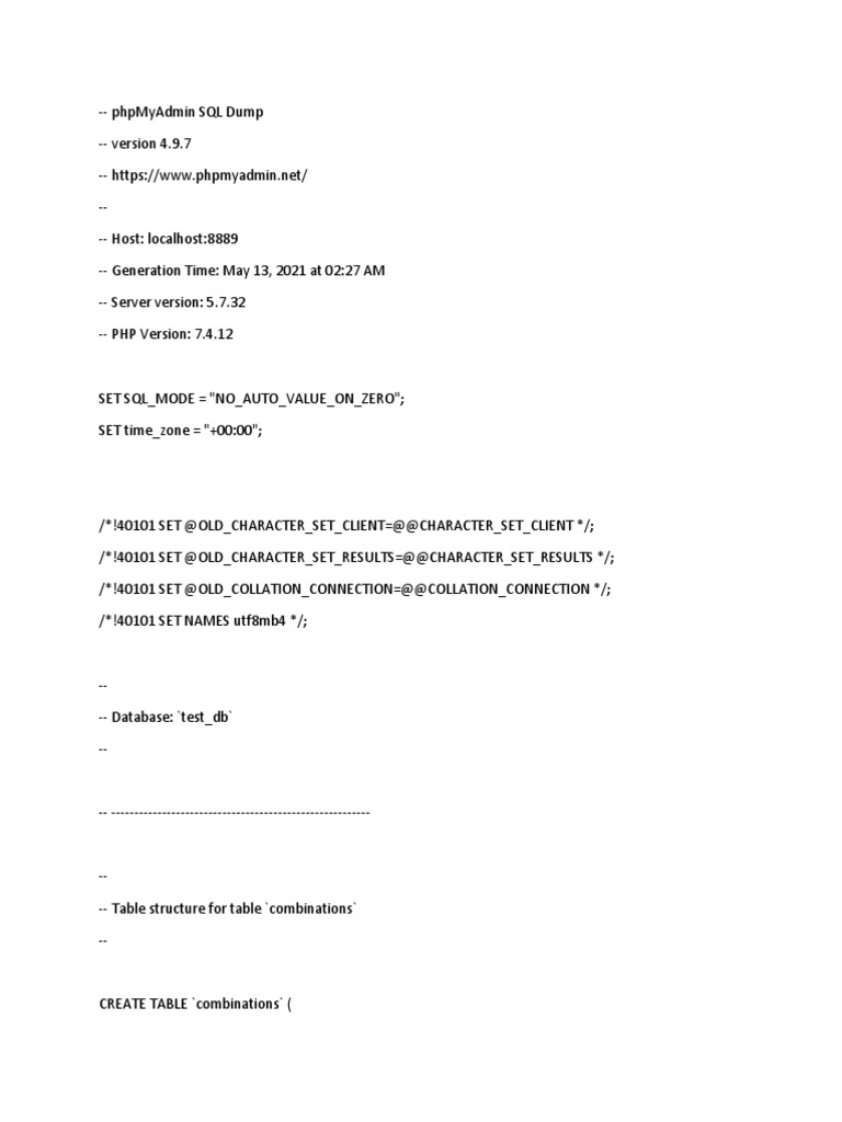 mySQL Dump | PDF | Database Index | Software Engineering