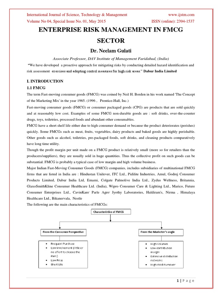 FMCG Internal Audit | PDF | Internal Control | Risk