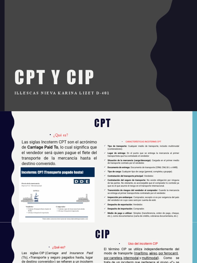 CPT y Cip | PDF | El comercio internacional | Procesos de negocio