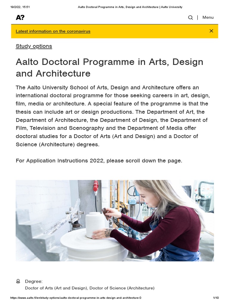 Aalto Doctoral Programme in Arts, Design and Architecture - Aalto ...