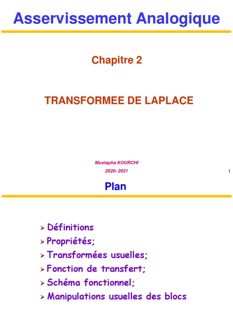 Transformée de Laplace et Asservissement | PDF | Transformation de ...