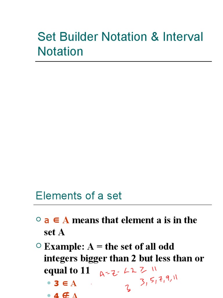 Set Builder Notation | PDF | Interval (Mathematics) | Mathematical Concepts