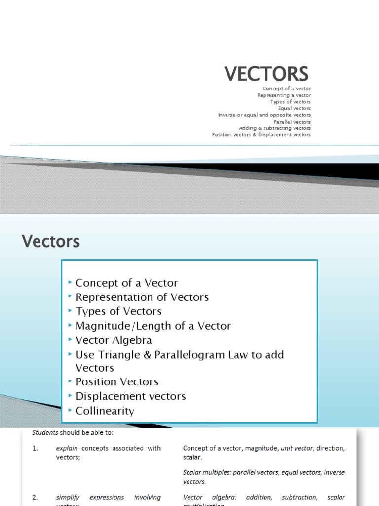 Vector Lesson | PDF | Euclidean Vector | Scalar (Mathematics)