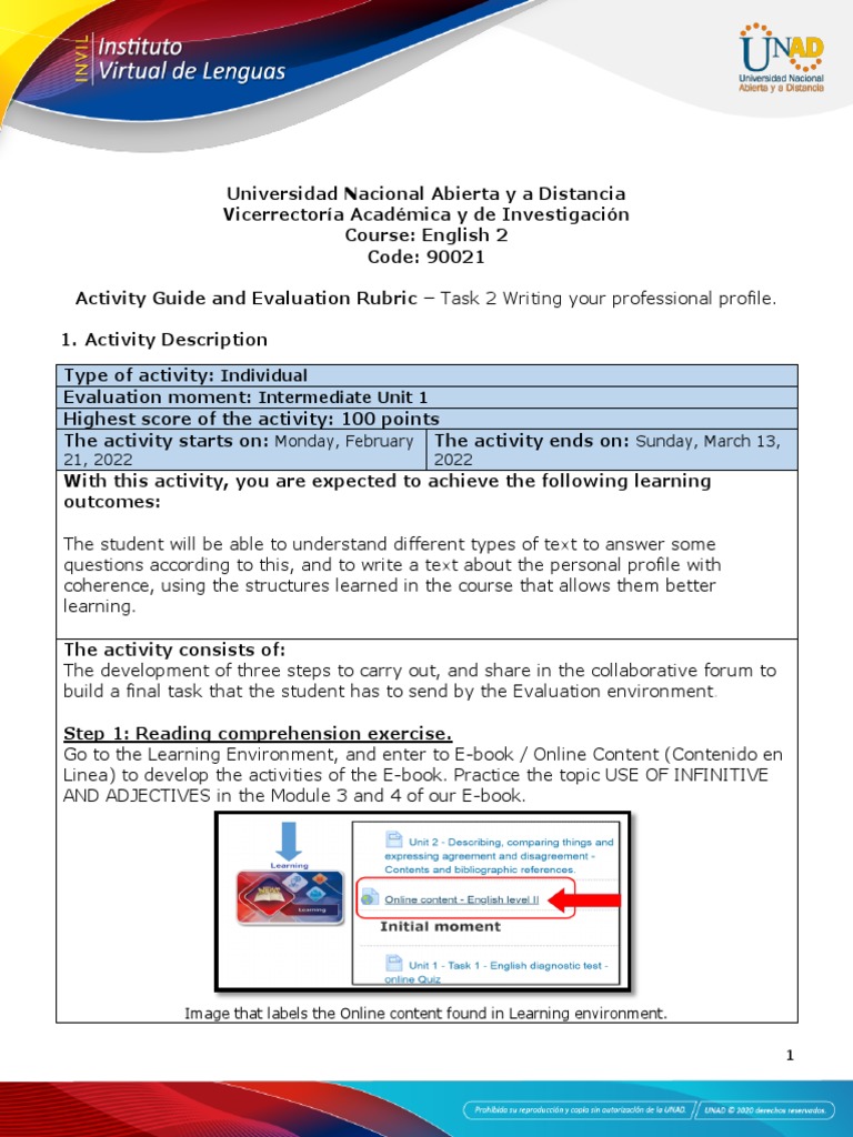 Activity Guide and Evaluation Rubric - Unit 1 - Task 2 - Writing Your ...