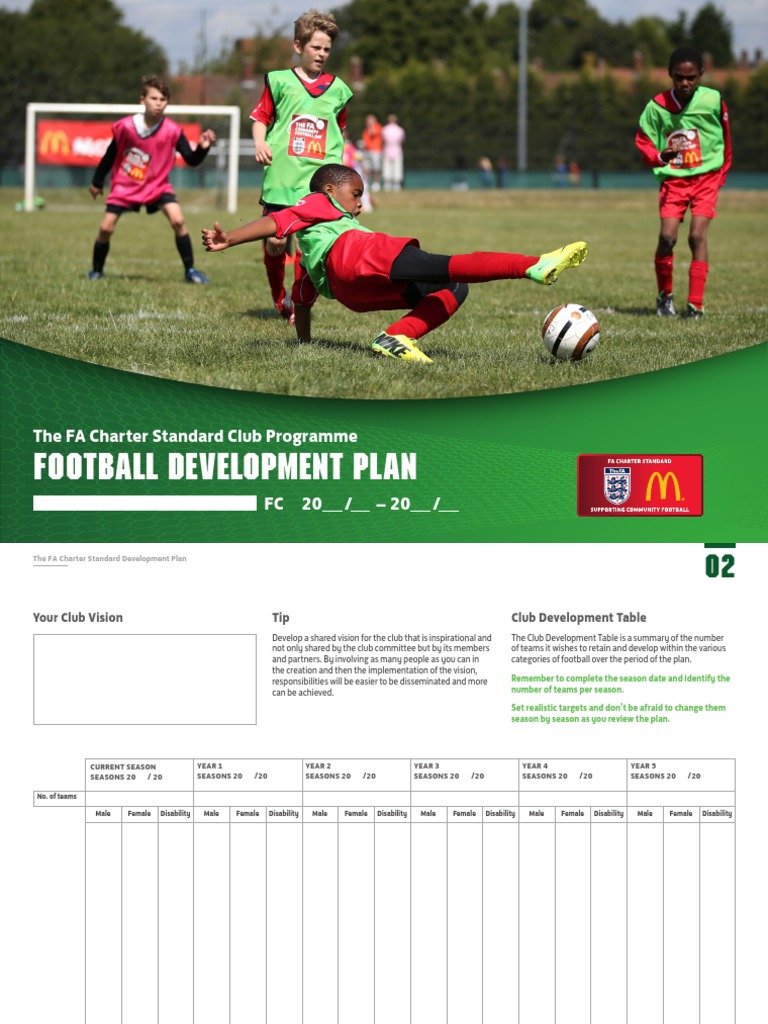 Football Development Plan: The FA Charter Standard Club Programme FC 20 ...
