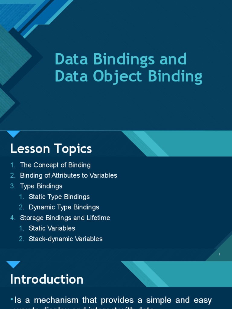 Data Bindings and Data Object Binding: Click To Edit Master Title Style | PDF | Variable ...