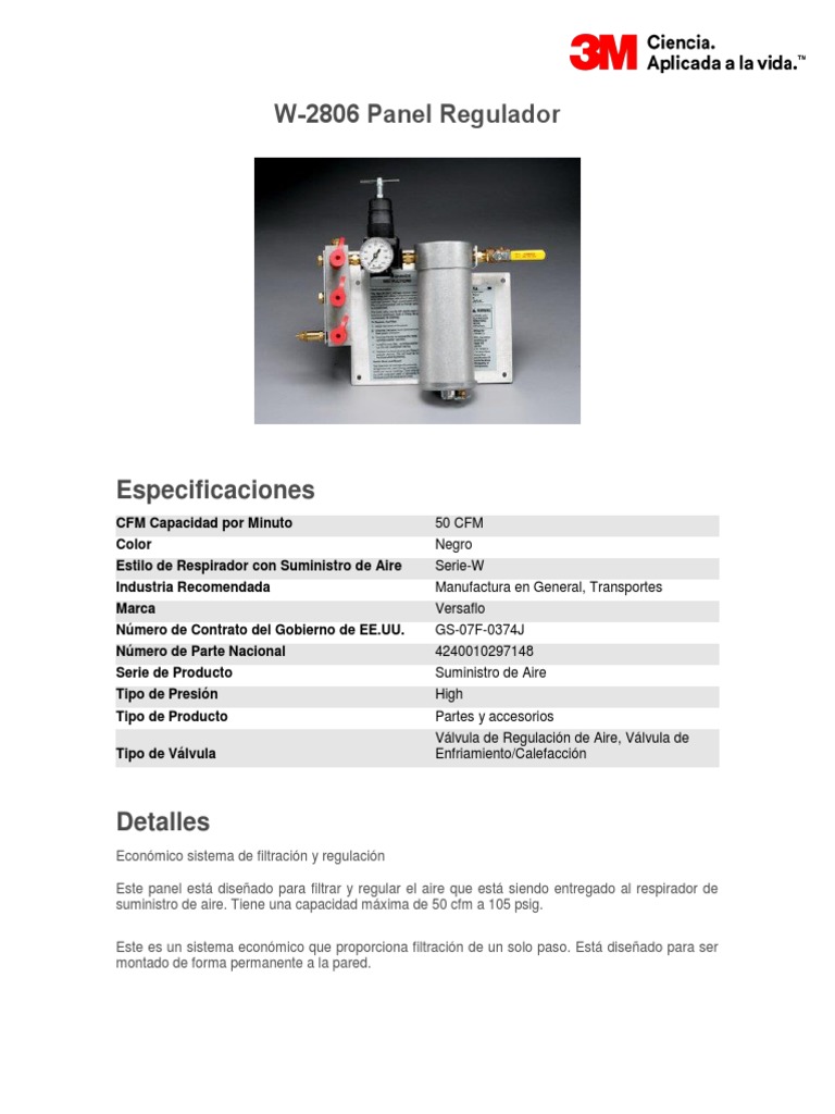 W-2806 Panel Regulador | PDF