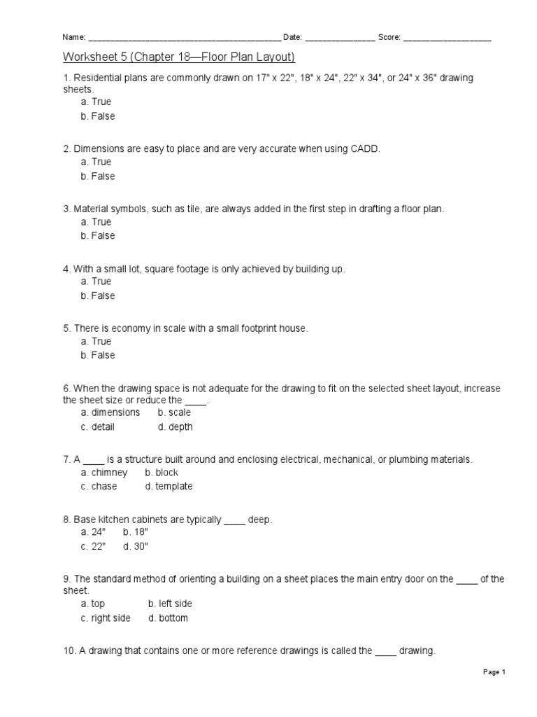WS5-Chapter 18 Floor Plan Layout | PDF | Basement | Buildings And ...