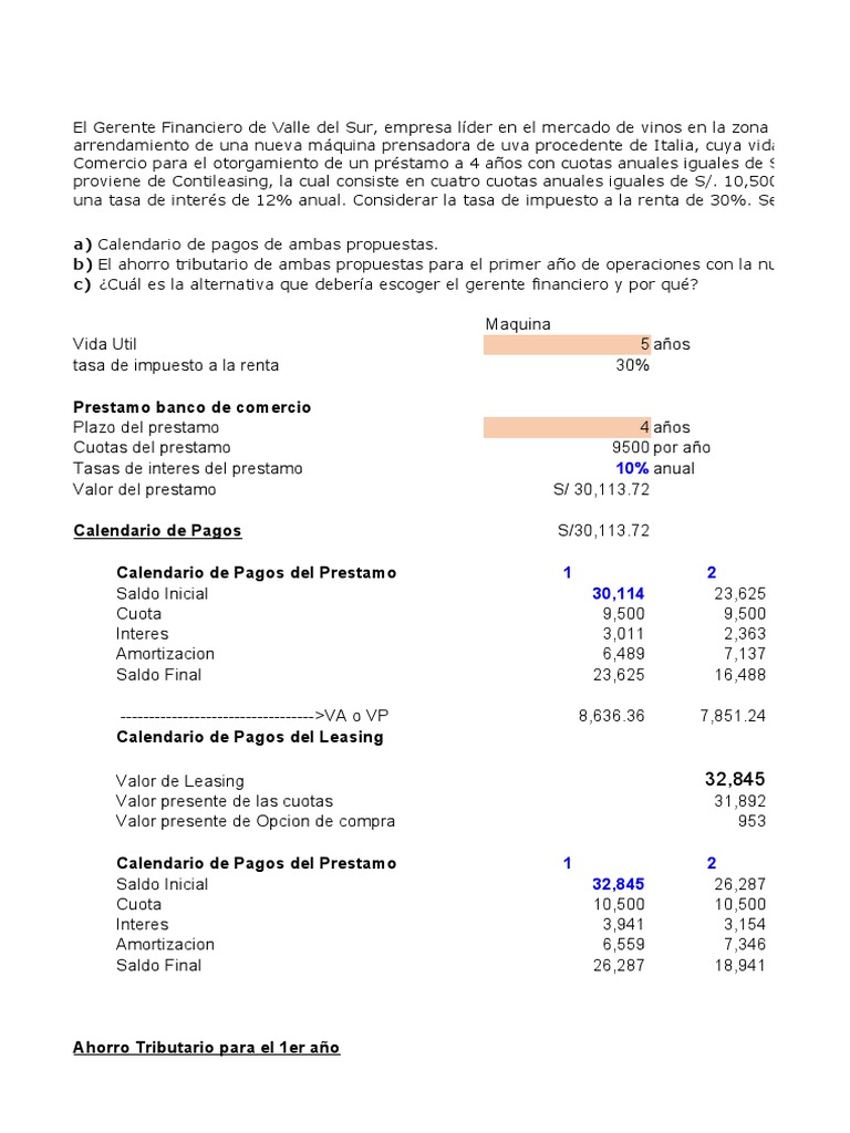 Ejercicios Leasing 2022 0 | Descargar gratis PDF | Arrendamiento | Depreciación