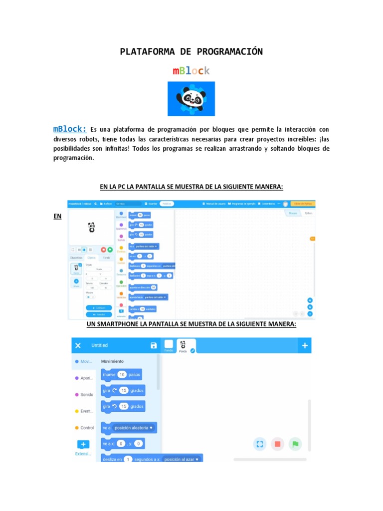 Plataforma de Programación Mblock | PDF | Variable (informática) | Color