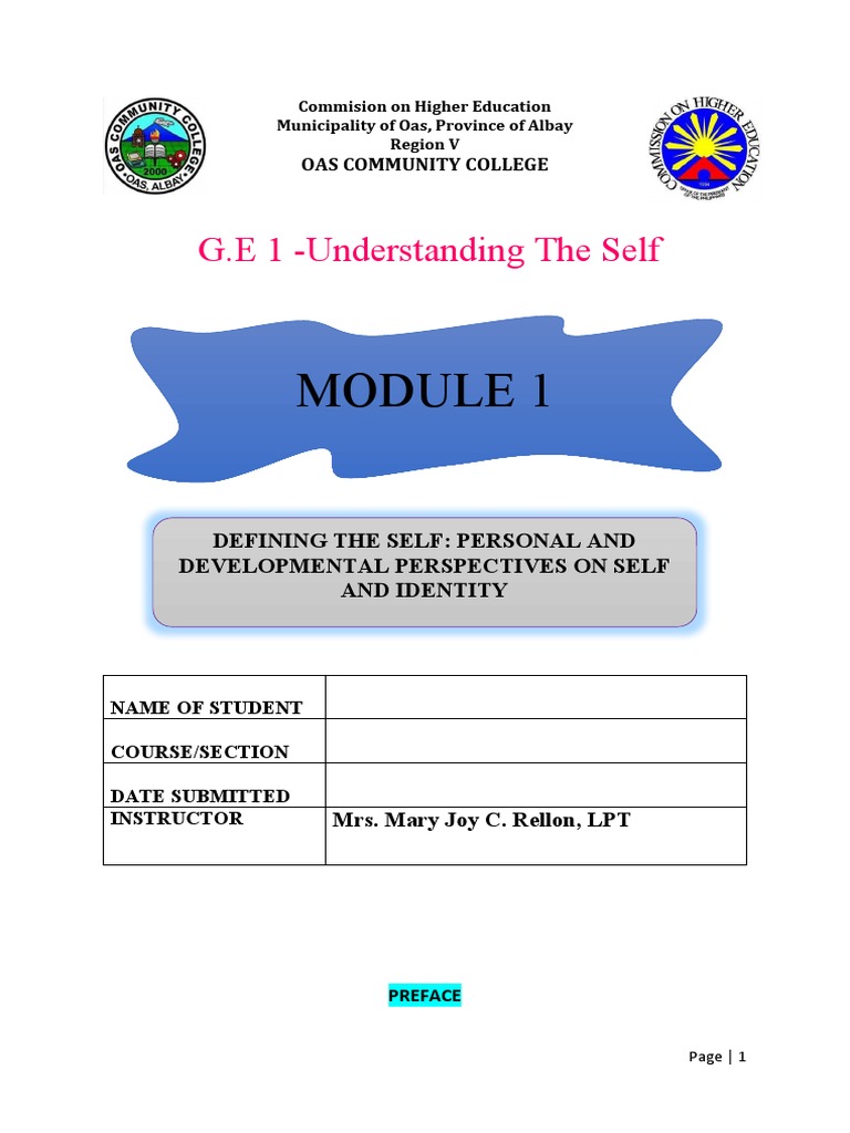Module1 Understanding The Self1 | PDF | Self | Self Esteem