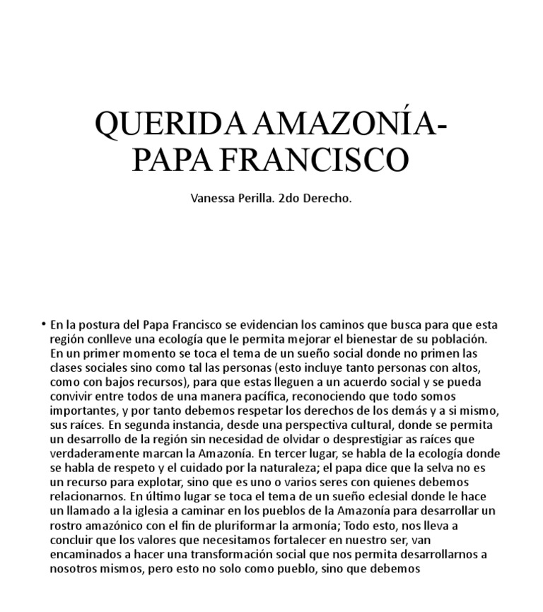 QUERIDA AMAZONÍA- PAPA FRANCISCO | PDF