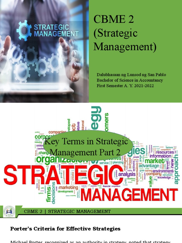 Key Terms in Strategic Management Part 2 | Download Free PDF ...