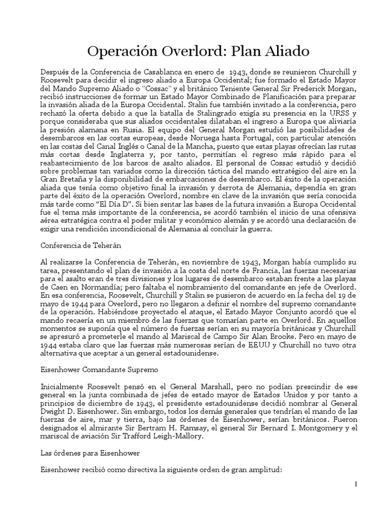 1 Operación Overlord | PDF | Erwin Rommel | Dwight D. Eisenhower