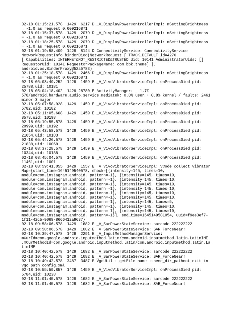 Log | PDF | Android (Operating System) | Java (Programming Language)