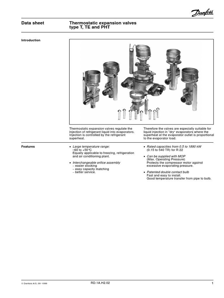 Danfoss Termostatiske Ekspansjonsventiler | PDF | Equipment | Temperature